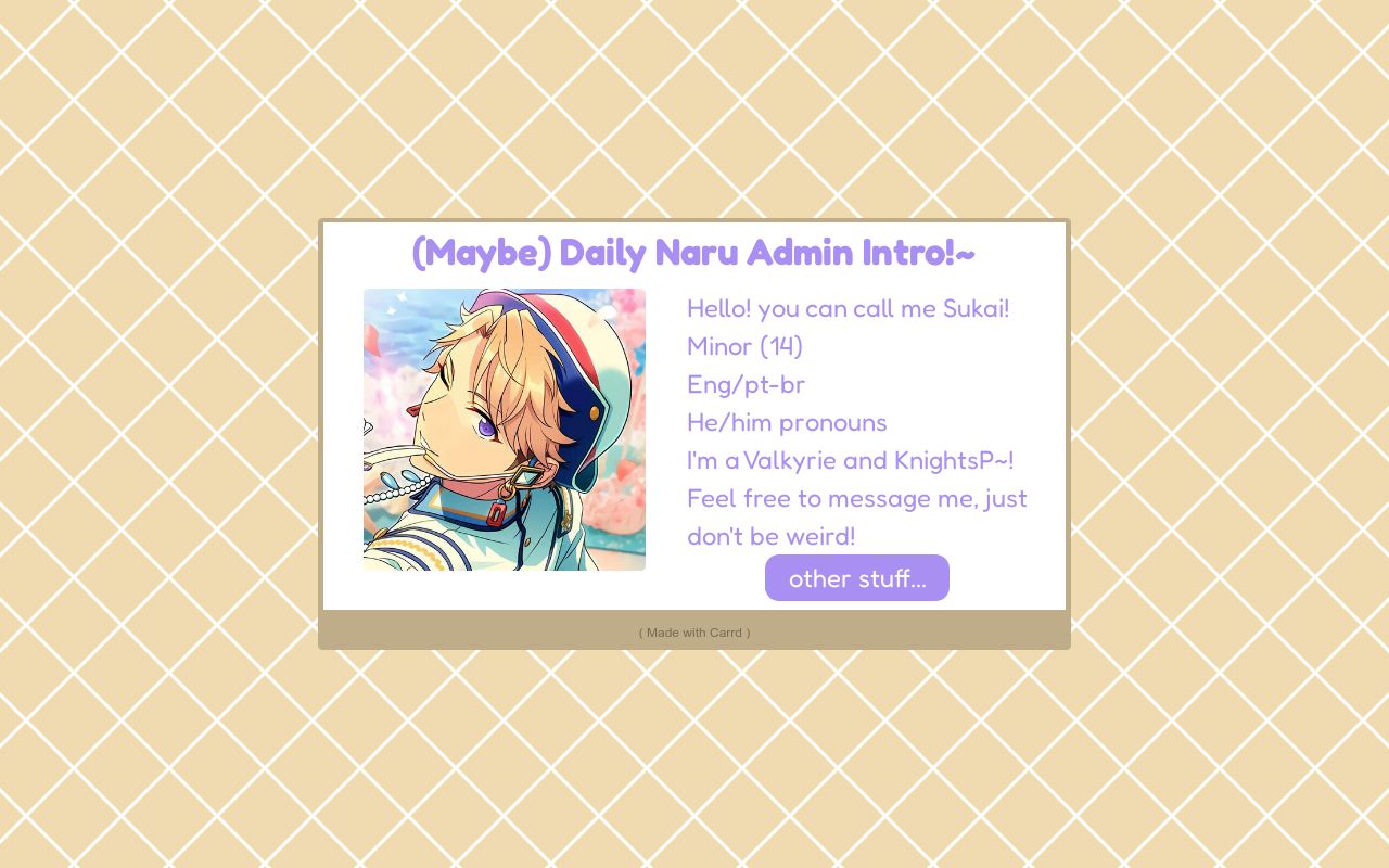 Maybe Daily Naru Admin Intro!~